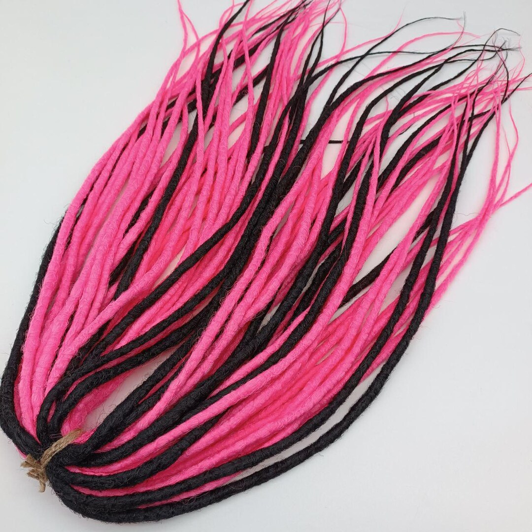 Crochet Pink & Black Dreadlock Extensions: Kanekalon DE/SE Synthetic ...
