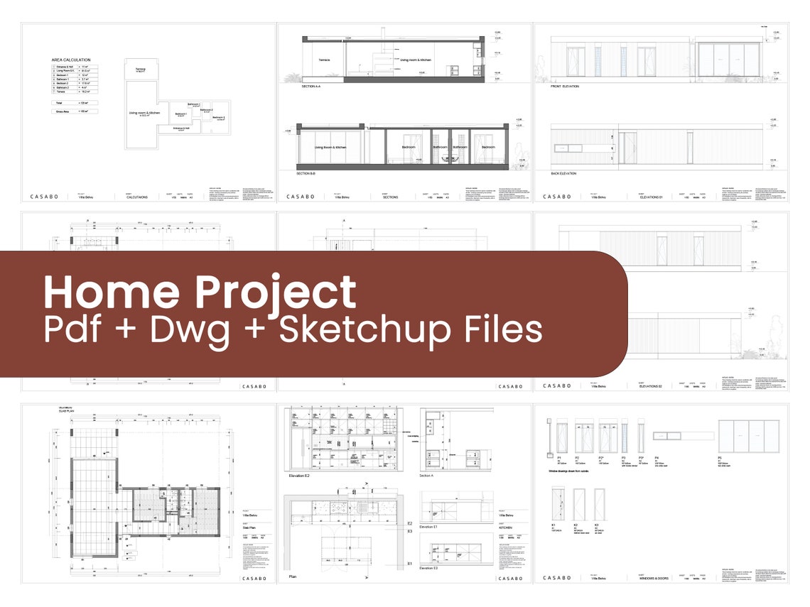 Modern Minimalist Single Family Home Plans 2 Bedrooms 2 Baths 1620 SQ ...