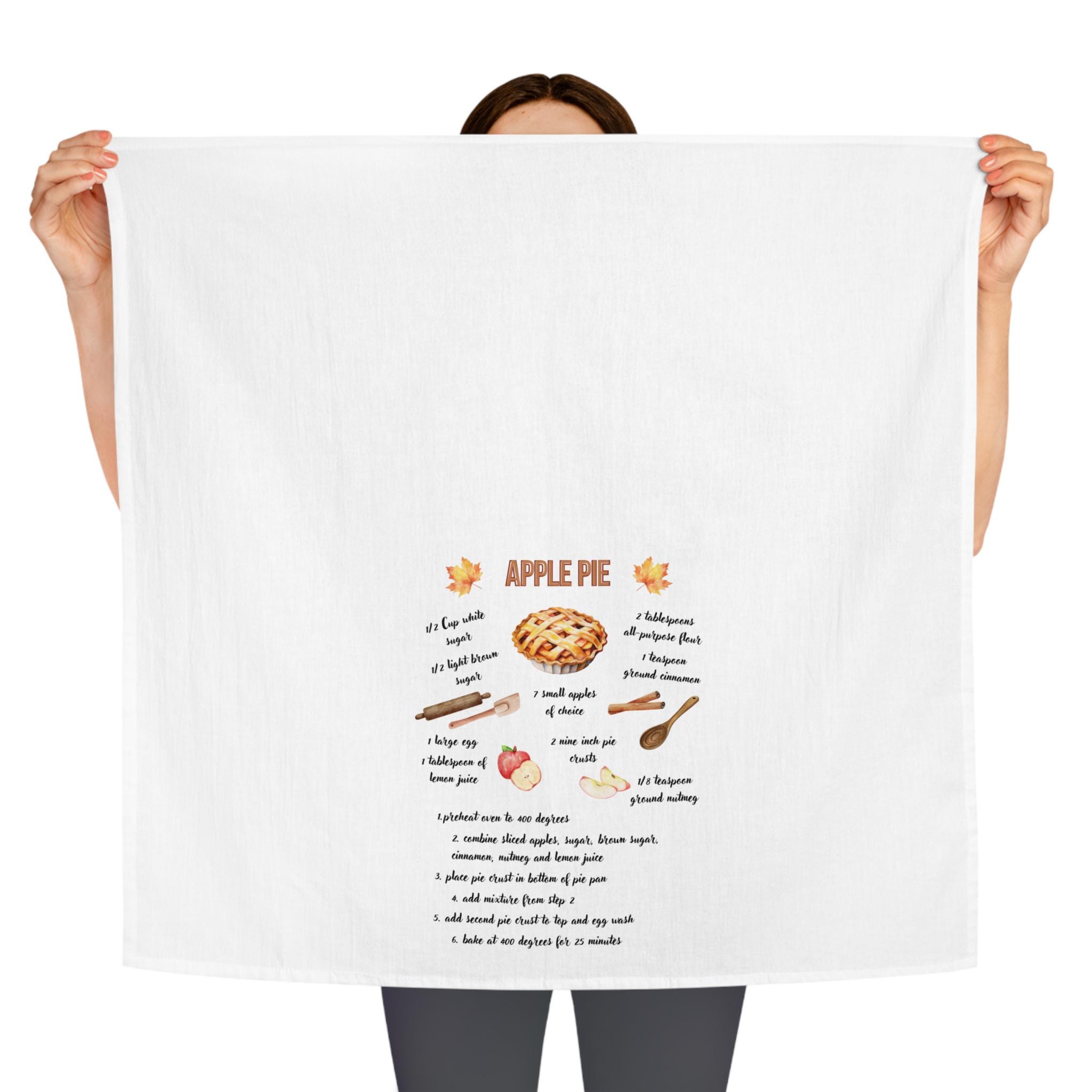 Custom Tea Towel Apple Pie Kitchen Decor, Personalized Dish Towel ...