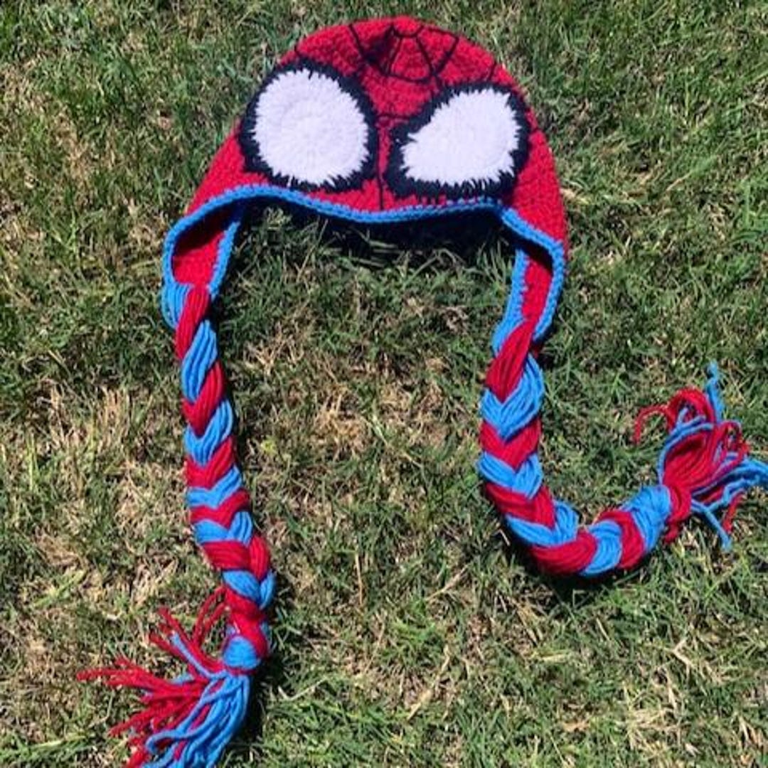 Crochet Spiderman Hat, Crochet Spiderman Beanie, Crochet Spiderman ...