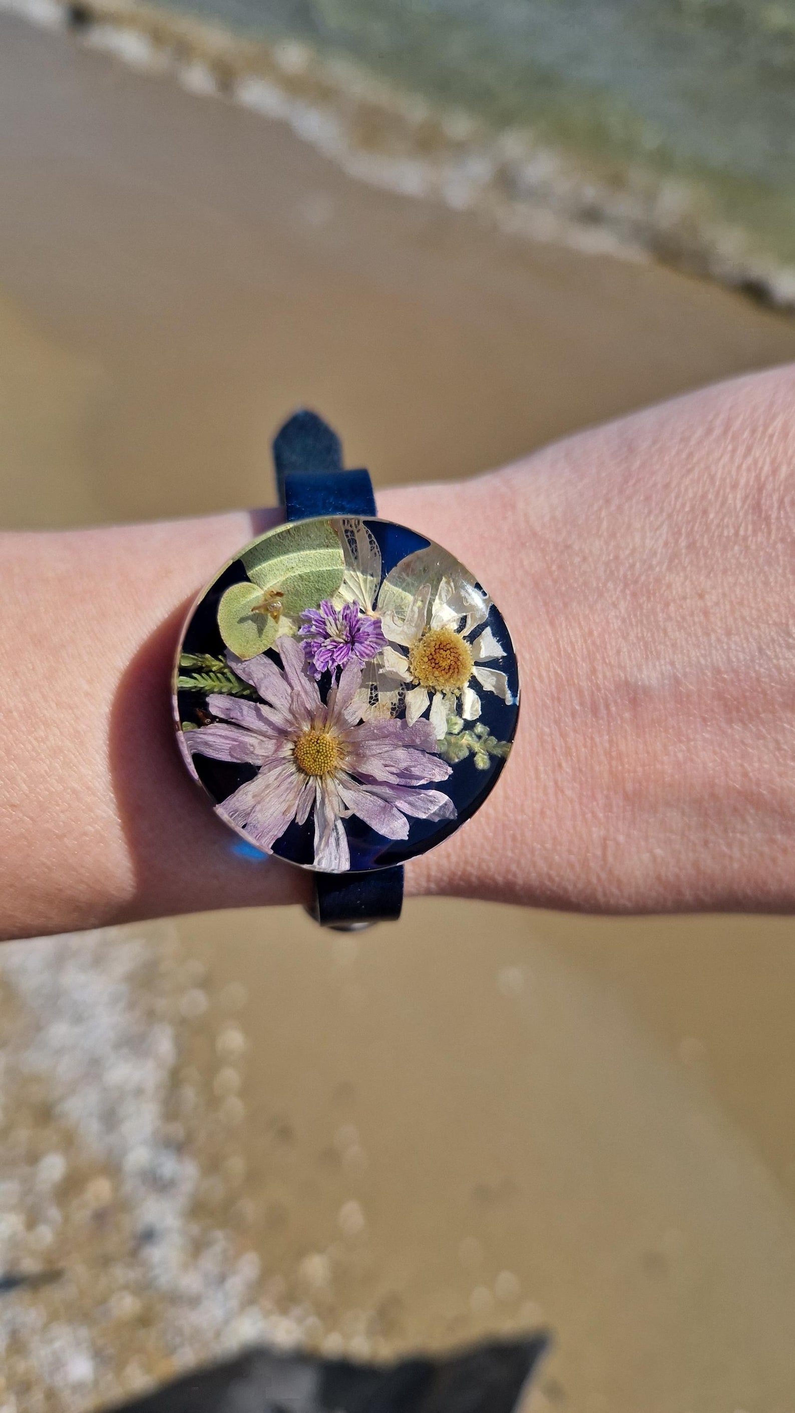 Resin Flower Bracelet / Real Flowers Preserved / Handmade Botanical ...