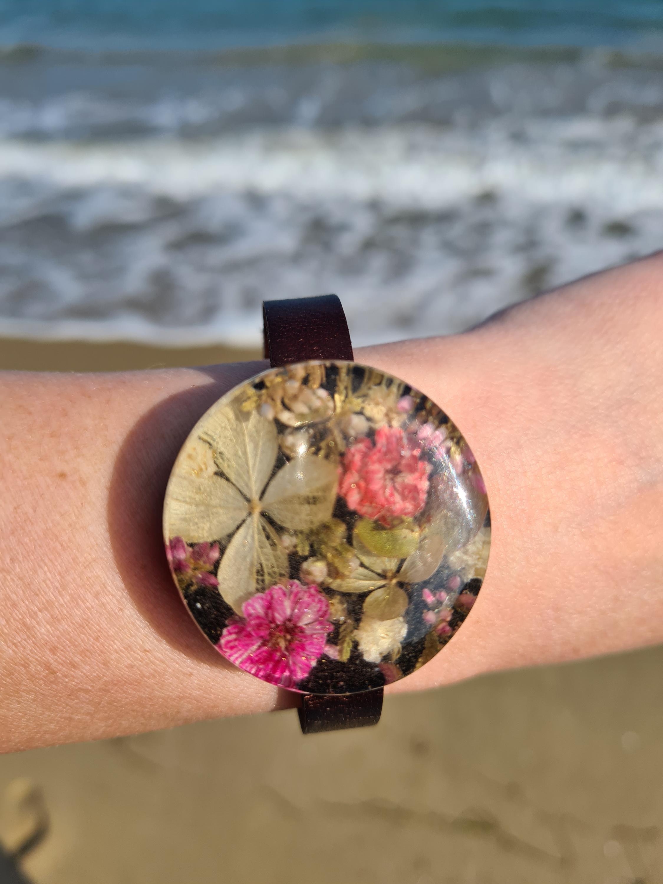 Resin Flower Bracelet / Real Flowers Preserved / Handmade Botanical ...