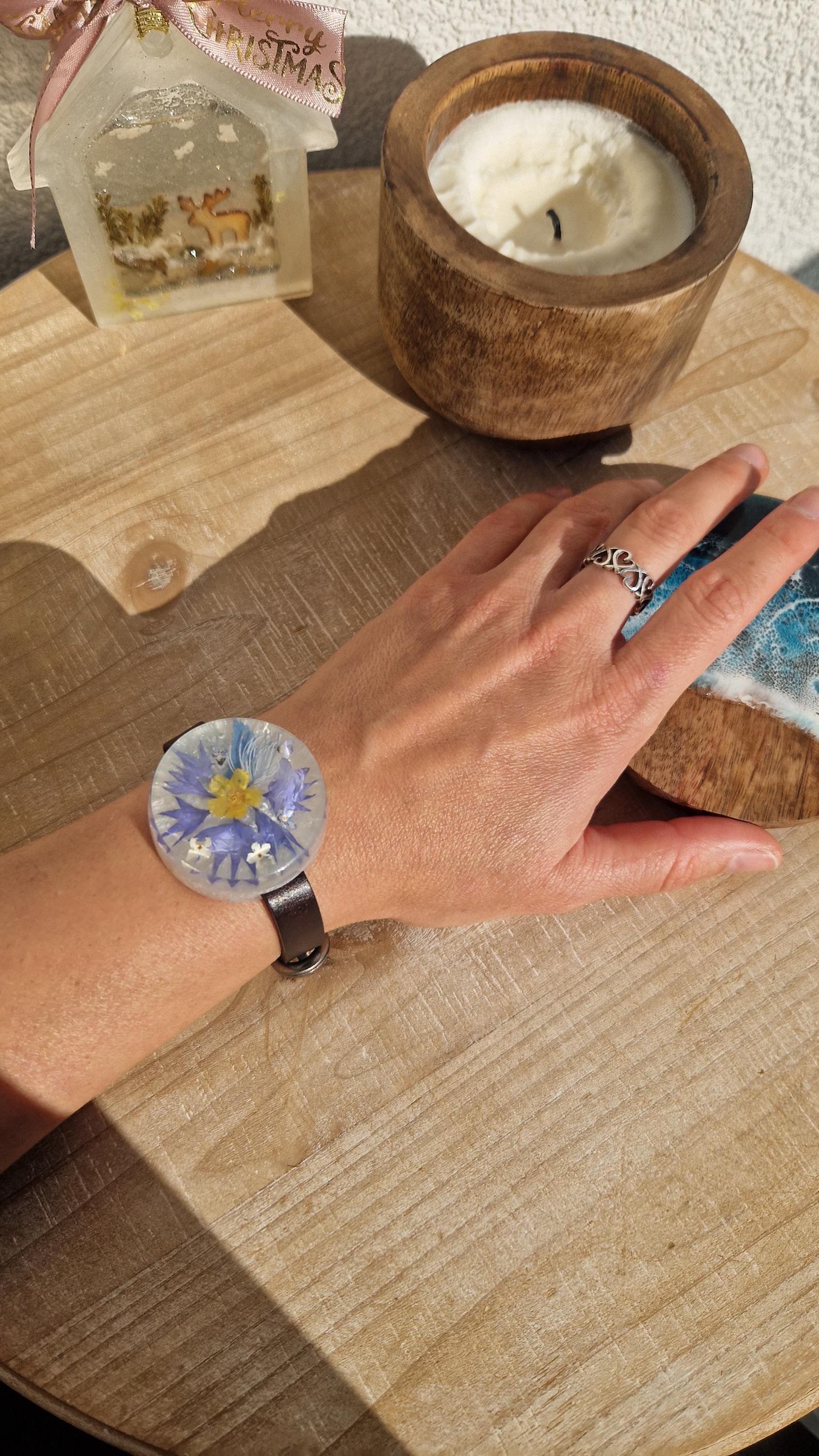 Resin Flower Bracelet / Real Flowers Preserved / Handmade Botanical ...