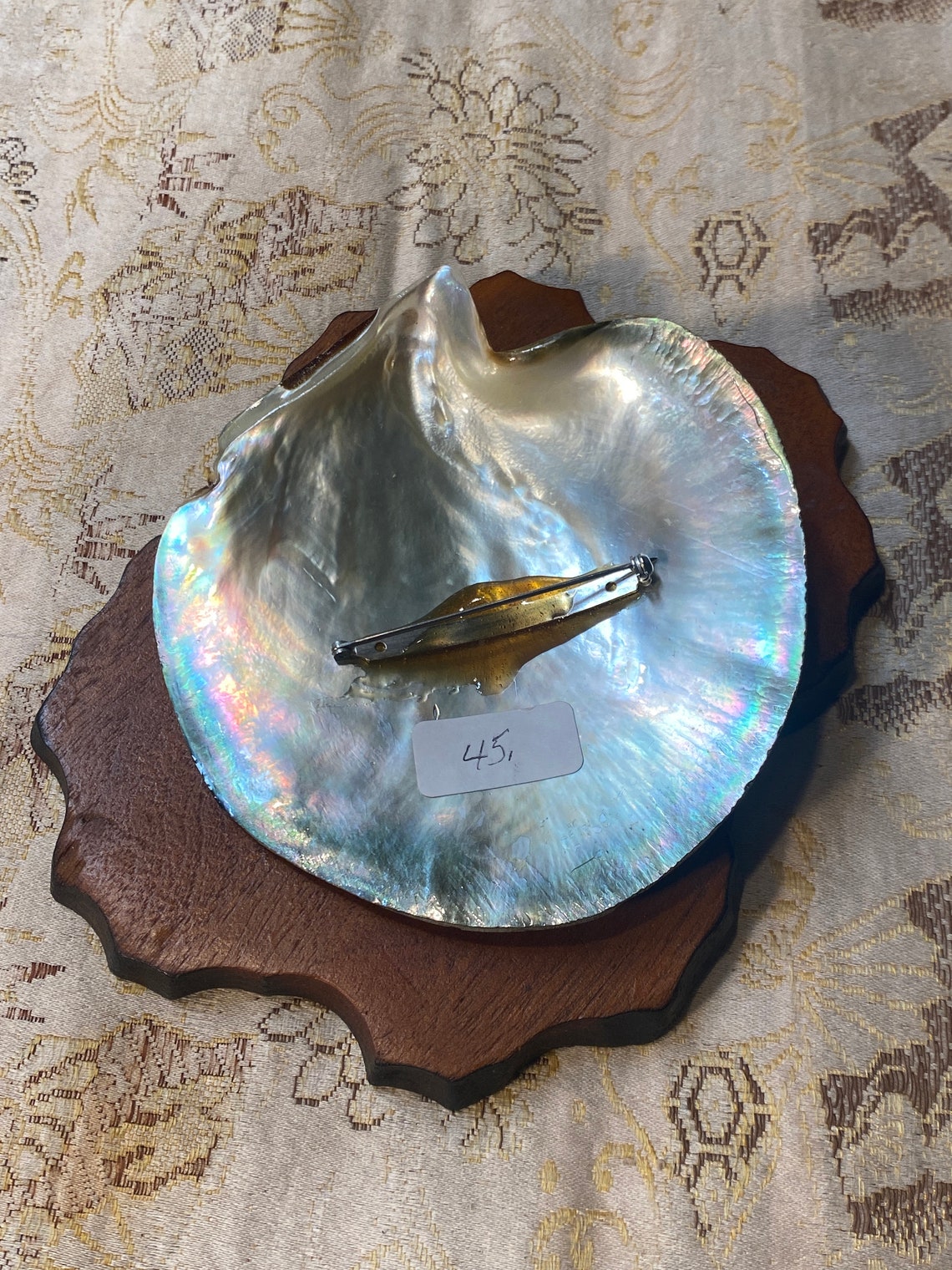 Vintage Mother of Pearl Shell Brooch - Etsy