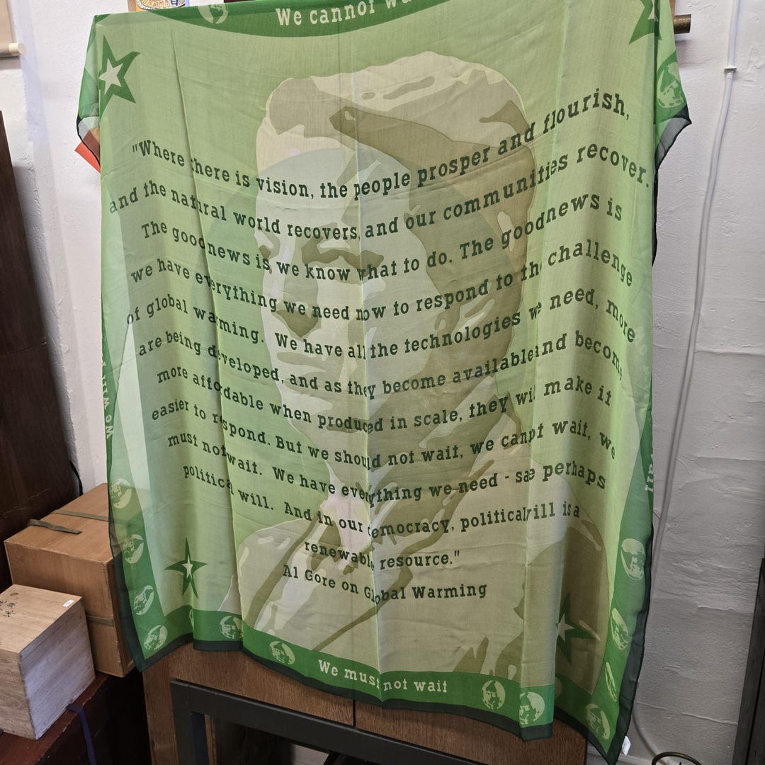Mary Green Silk Art Scarf/wrap Al Gore Global Warming Speech Quote - Etsy
