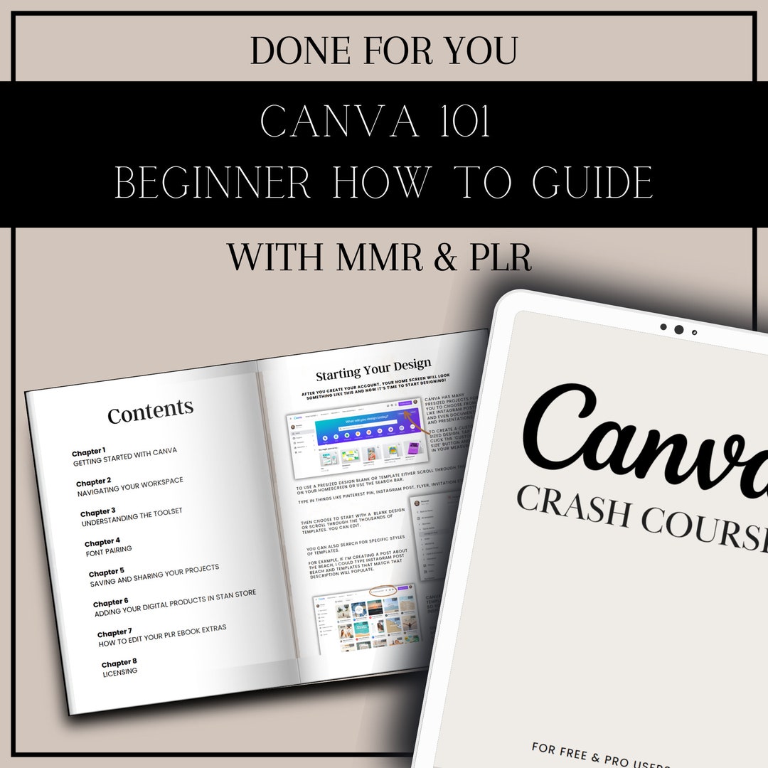 Canva 101 : Beginner Guide How to Done for You MMR PLR Digital Download ...