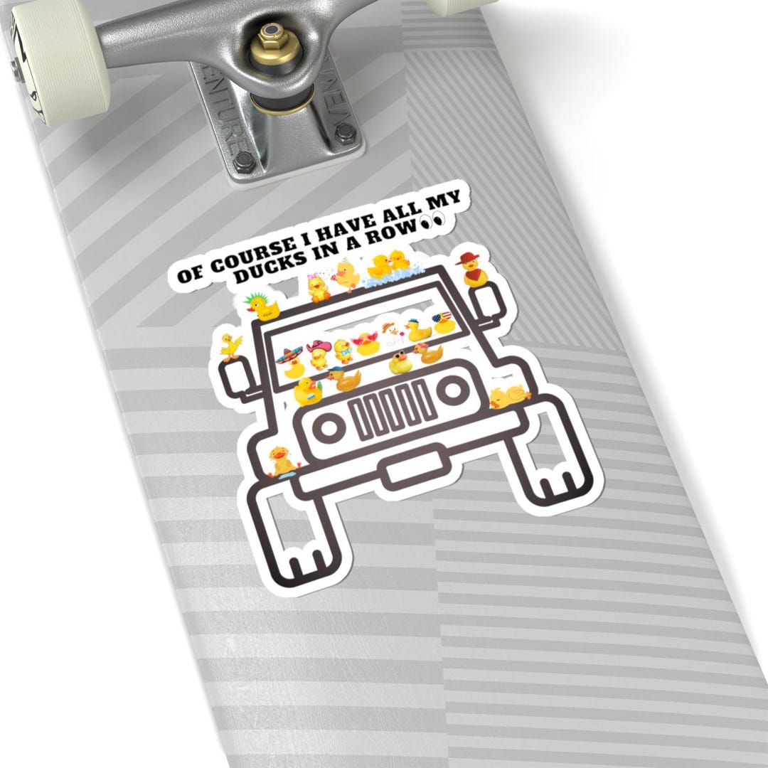Jeep Covered in Rubber Ducks Kiss-cut Stickers | Funny Car Duck Sticker ...