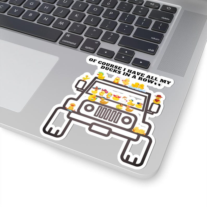 Jeep Covered in Rubber Ducks Kiss-cut Stickers | Funny Car Duck Sticker ...