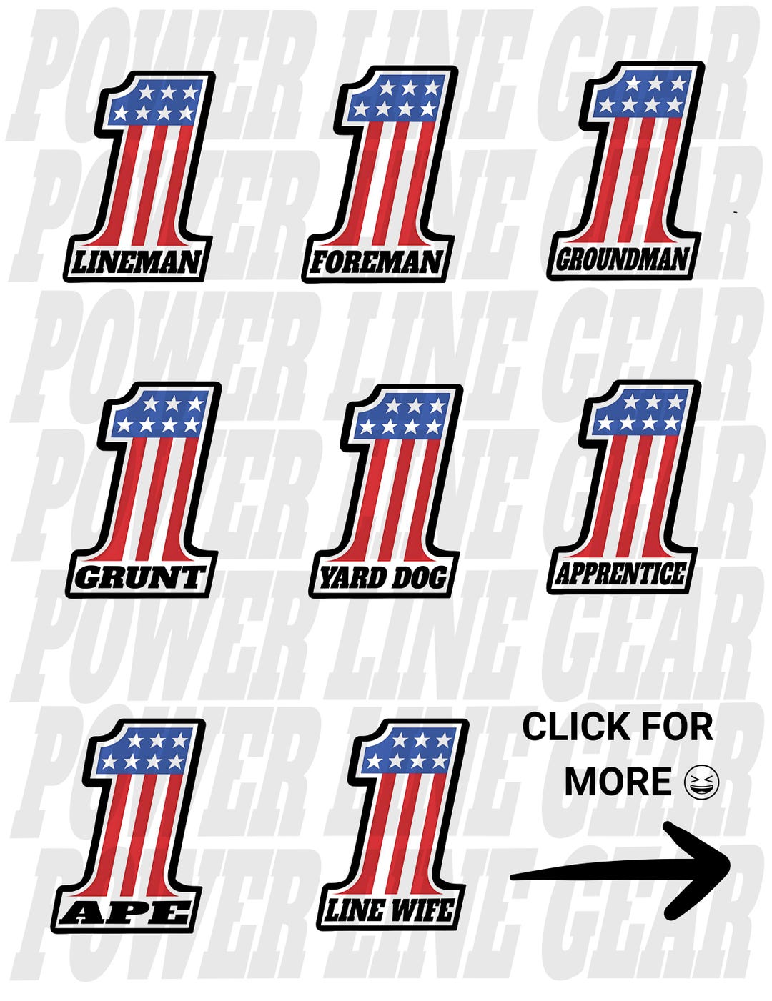 Number One Lineman Sticker, Lineman Hard Hat Sticker, Lineman Window ...