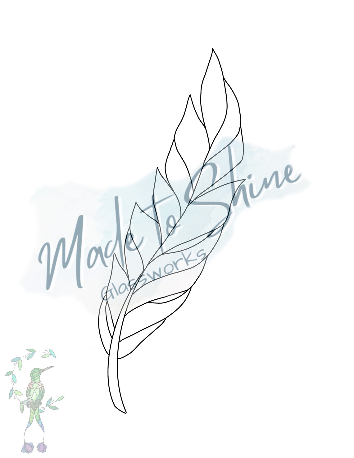 Wispy Feather Stained Glass Pattern Digital File Only - Etsy