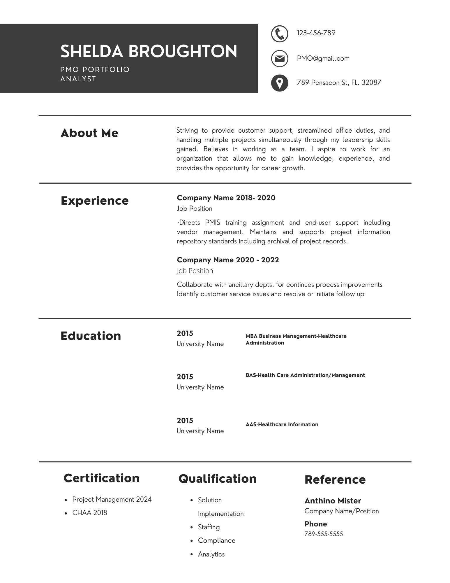 Resume Template - Etsy