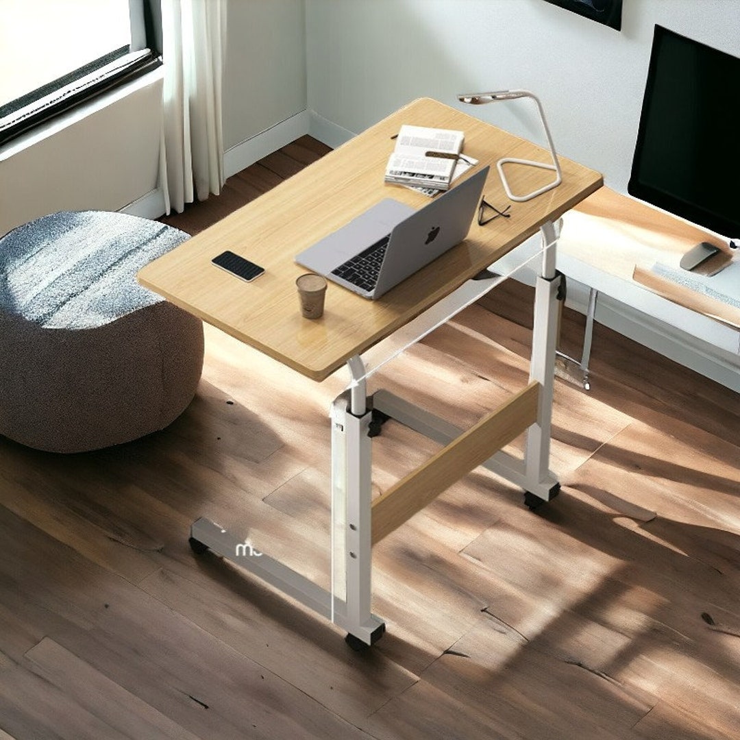 Lift Table Mobile Desk, Portable Bedside Work Table, Height Adjustable ...