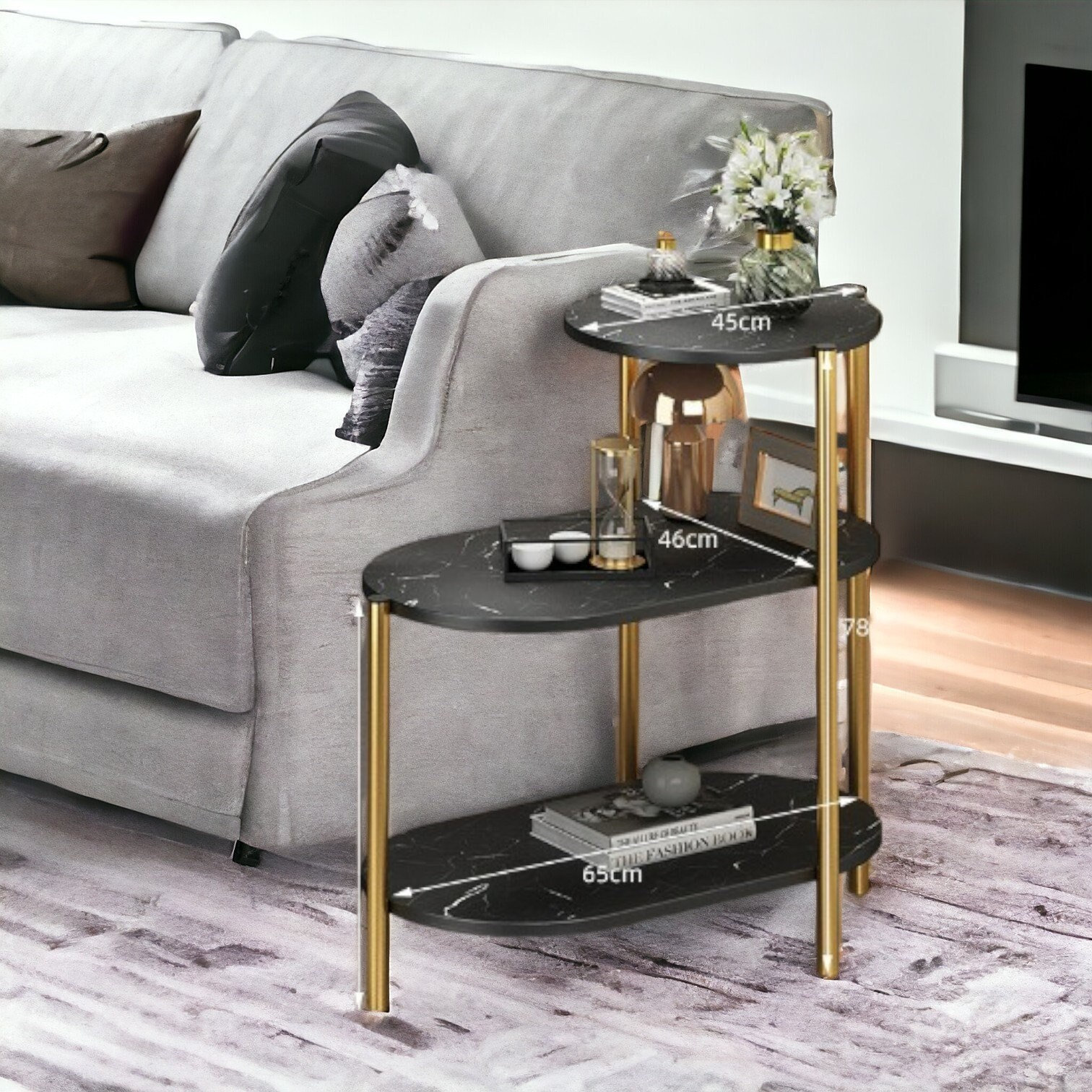 Multi-layer Coffee Cabinet Table, Luxury Living Room Side Table ...