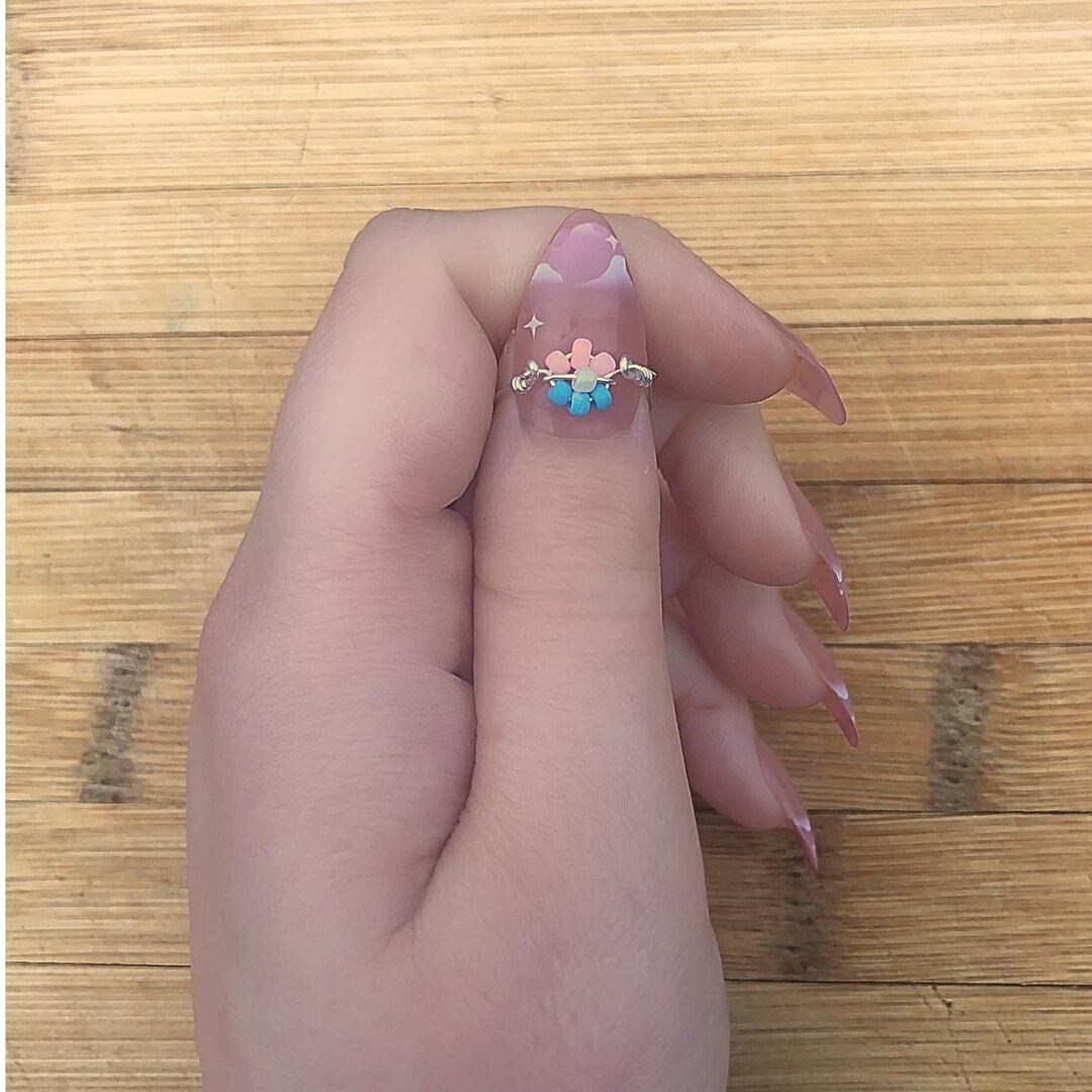 Transgender Pride Ring, Cute Trans Flag Flower Ring, Trans Accessories, Subtle Transgender ...