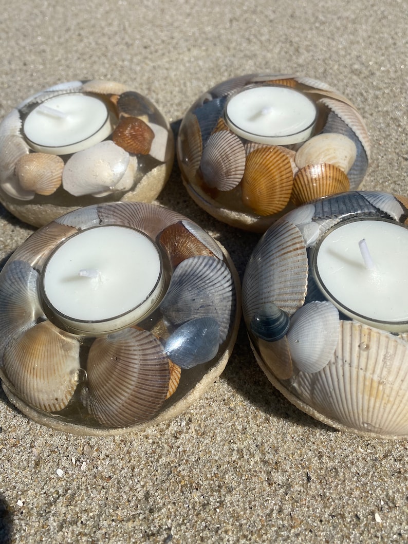 Coastal Shell Themed Tealight Candle Holder - Etsy