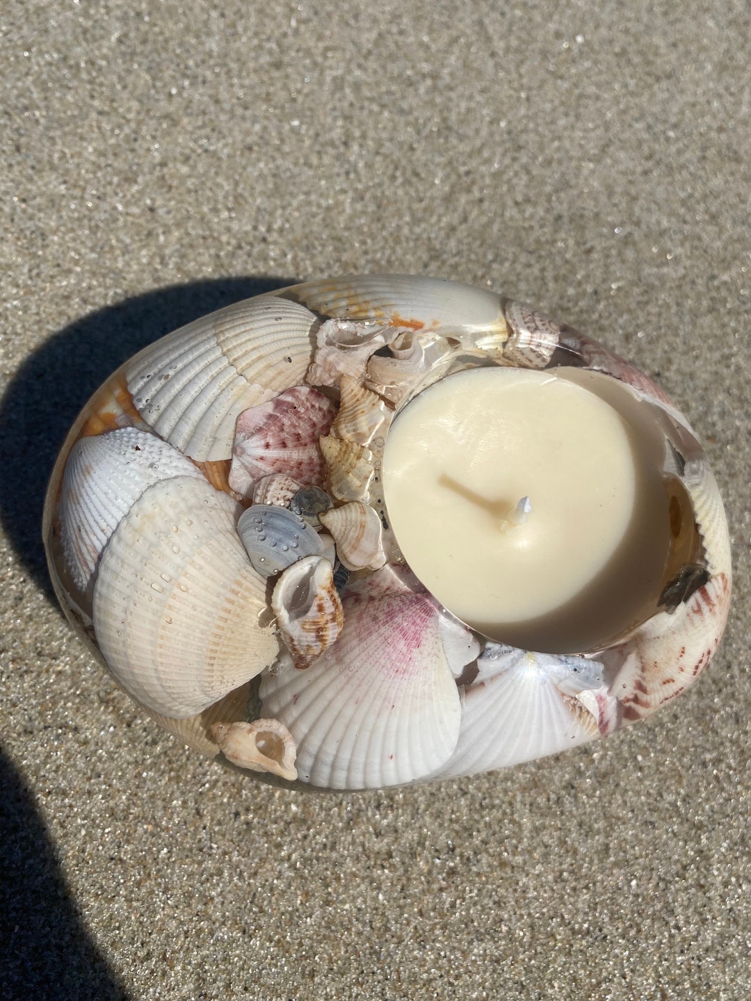 Coastal Themed Shell Candle - Etsy