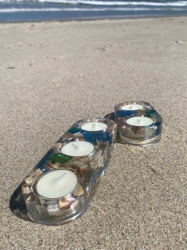 Coastal Themed Tealight Candle Holder Set - Etsy
