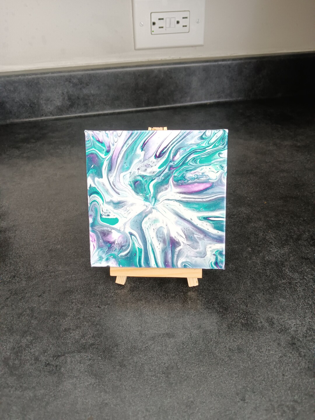 4x4 Mini Acrylic Painting With Easel Small Shelf Art Desktop Decor - Etsy