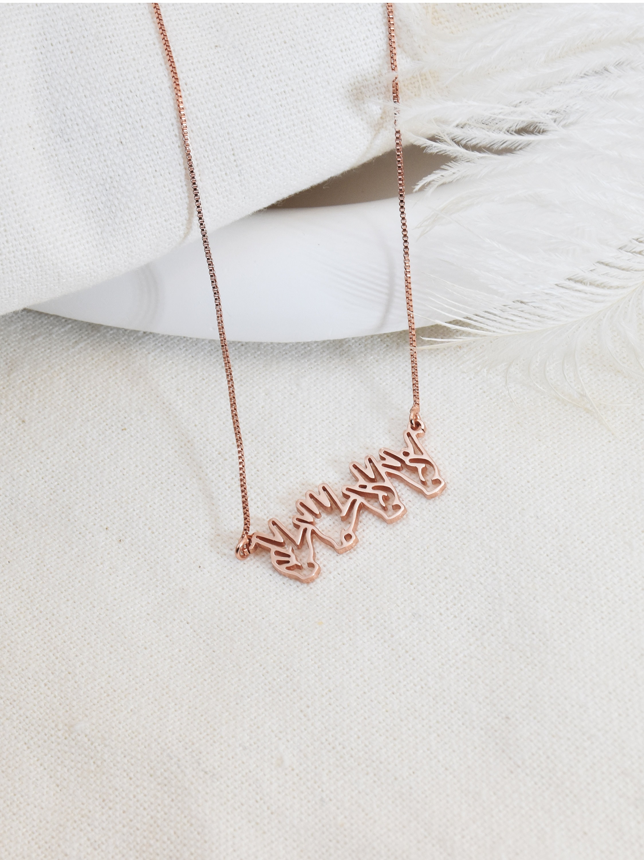 Personalized Name Necklace in Sign Language, Sign Language Necklace ...