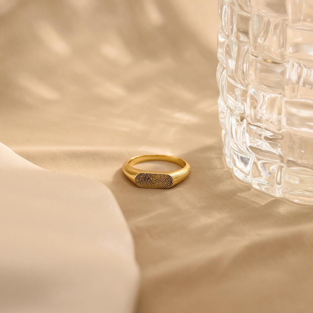 Custom Actual Fingerprint Signet Ring • Fingerprint Signet Ring ...