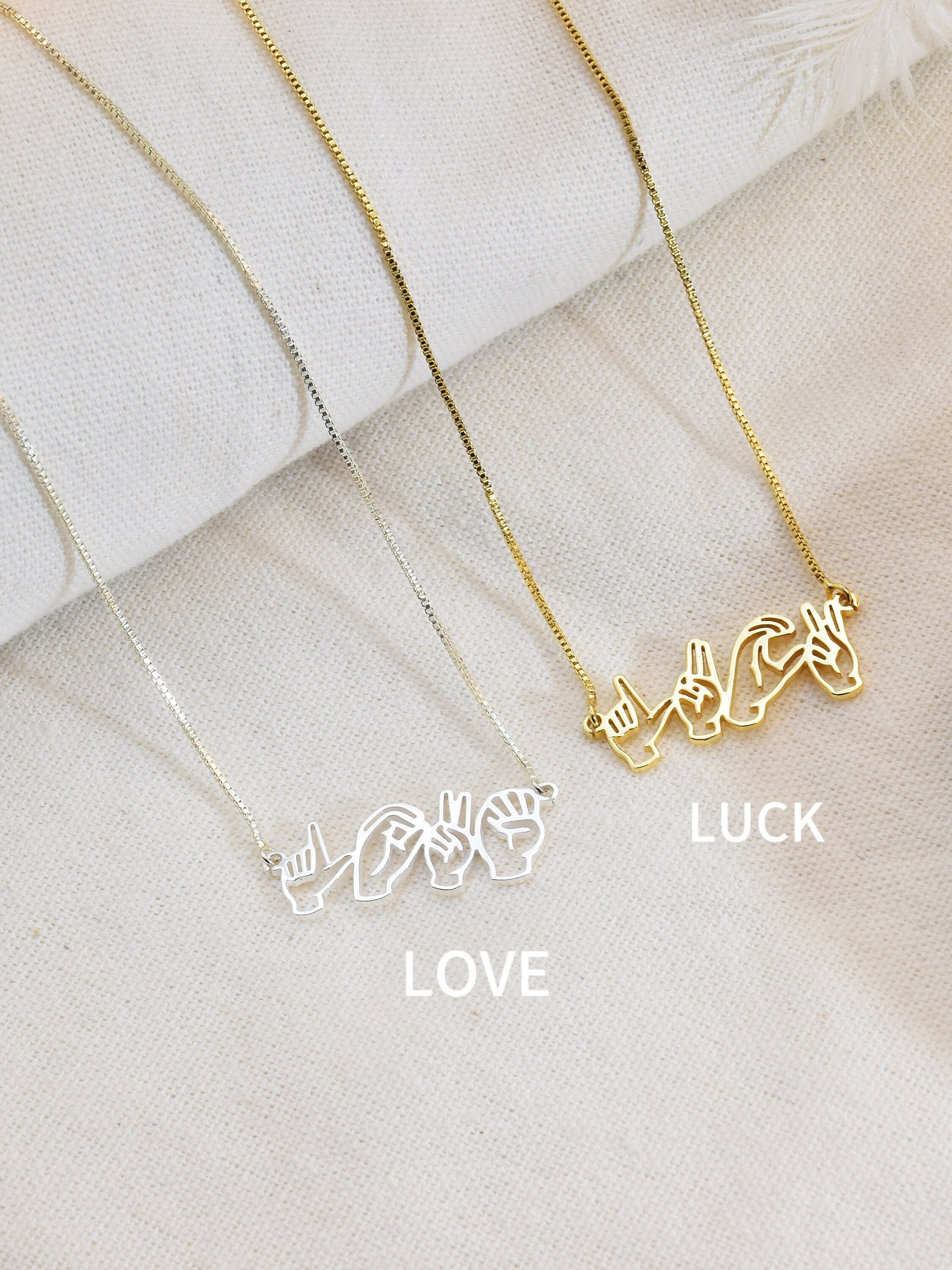 Personalized Name Necklace in Sign Language, Sign Language Necklace ...
