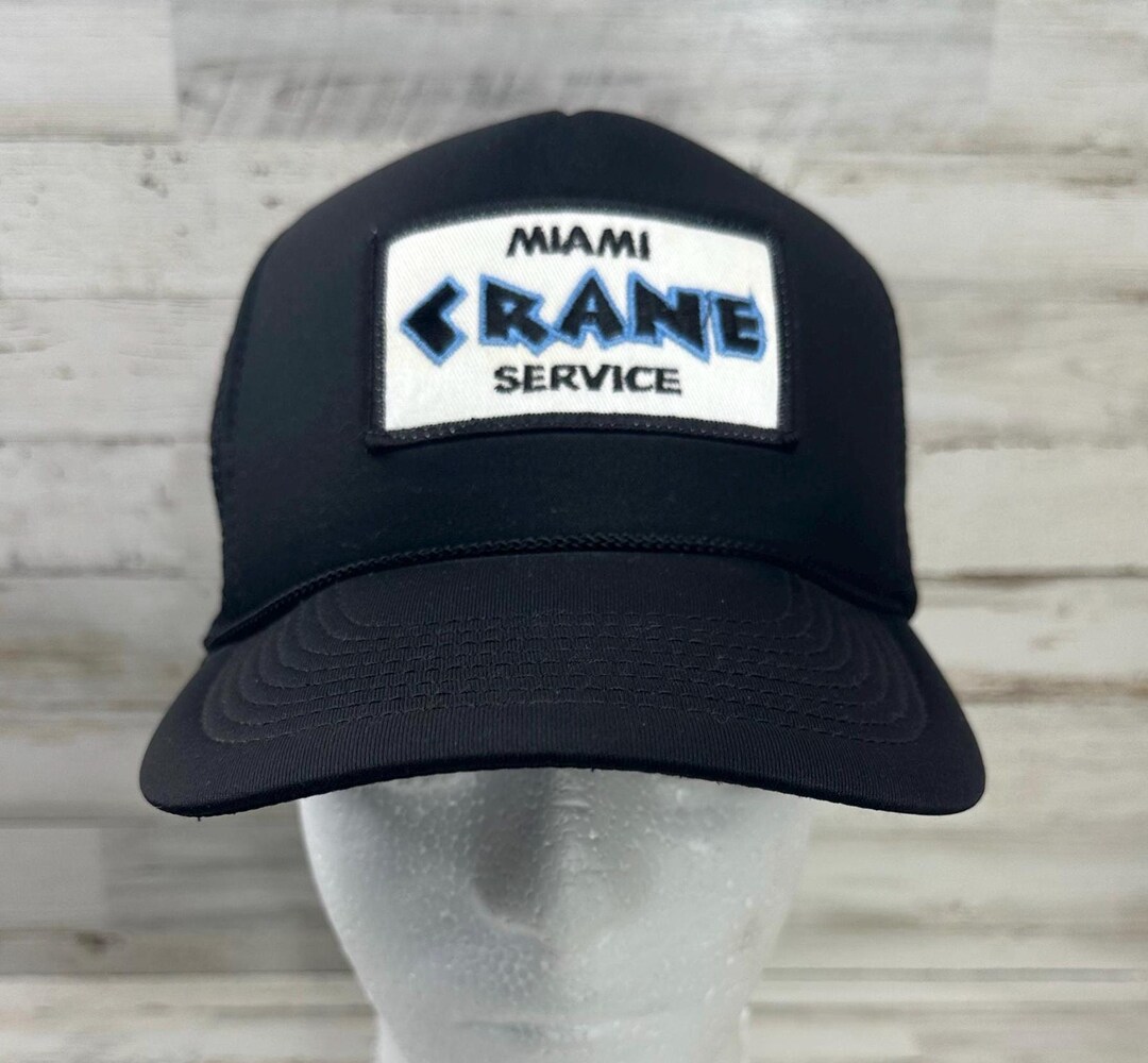 Miami Crane Service Hat Rope Trucker Snapback Cap 80s 90s Vintage Cobra ...