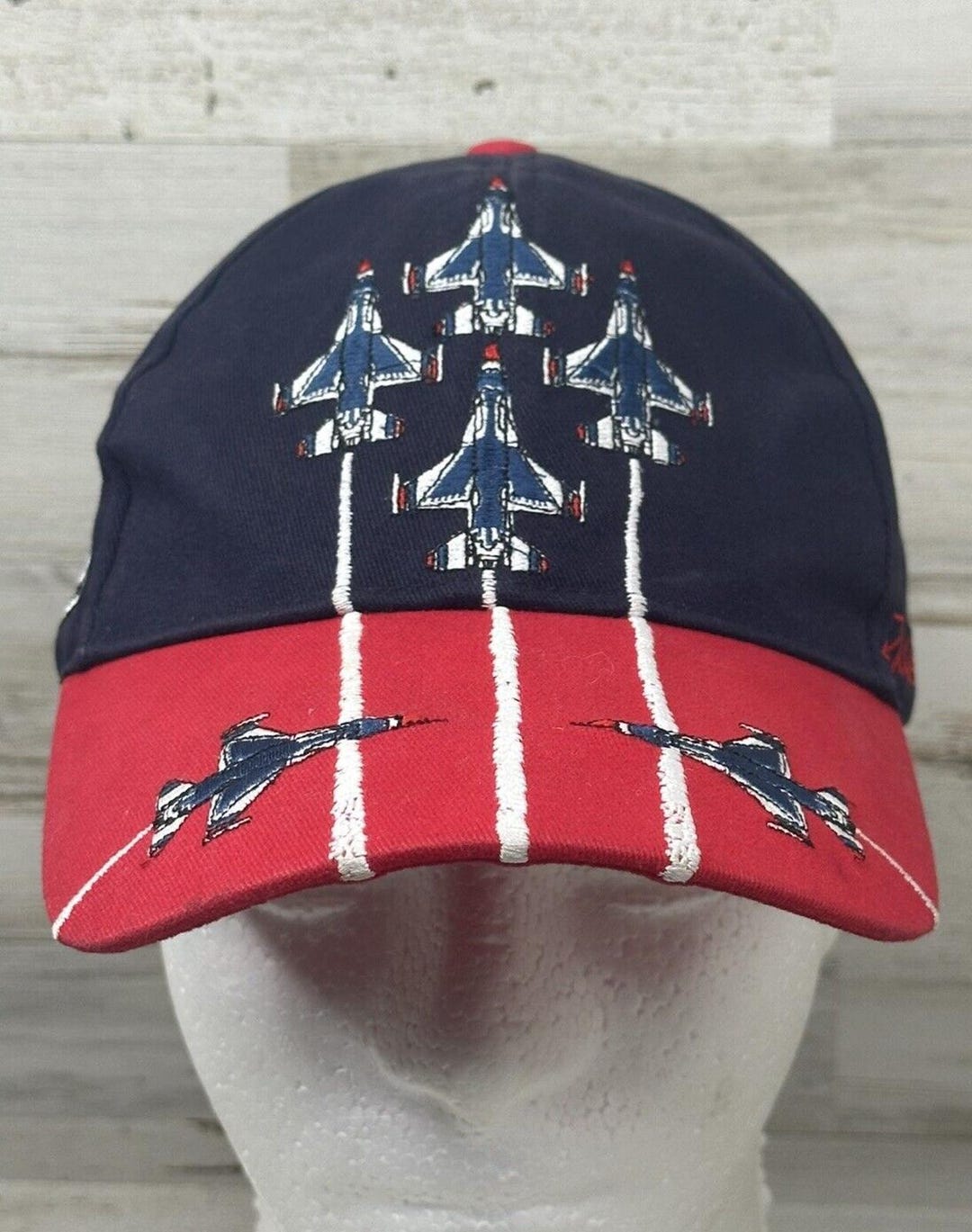 Vintage USAF Thunderbirds Strapback Air Force Flightline Hat Cap ...