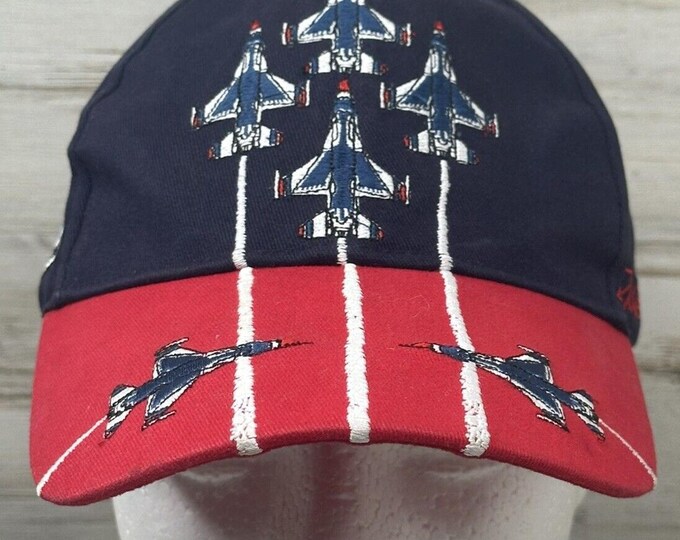 Vintage USAF Thunderbirds Strapback Air Force Flightline Hat Cap ...