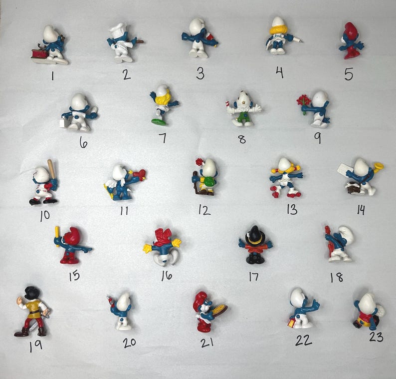Group 3 ** Vintage 1960s - 1980’s Smurfs Figurines Condition May Vary ...