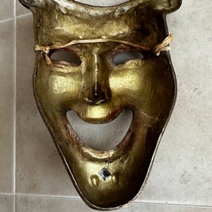 Beautiful Brass Mask Wall Decor Smiling Masquerade Patina Made in India ...