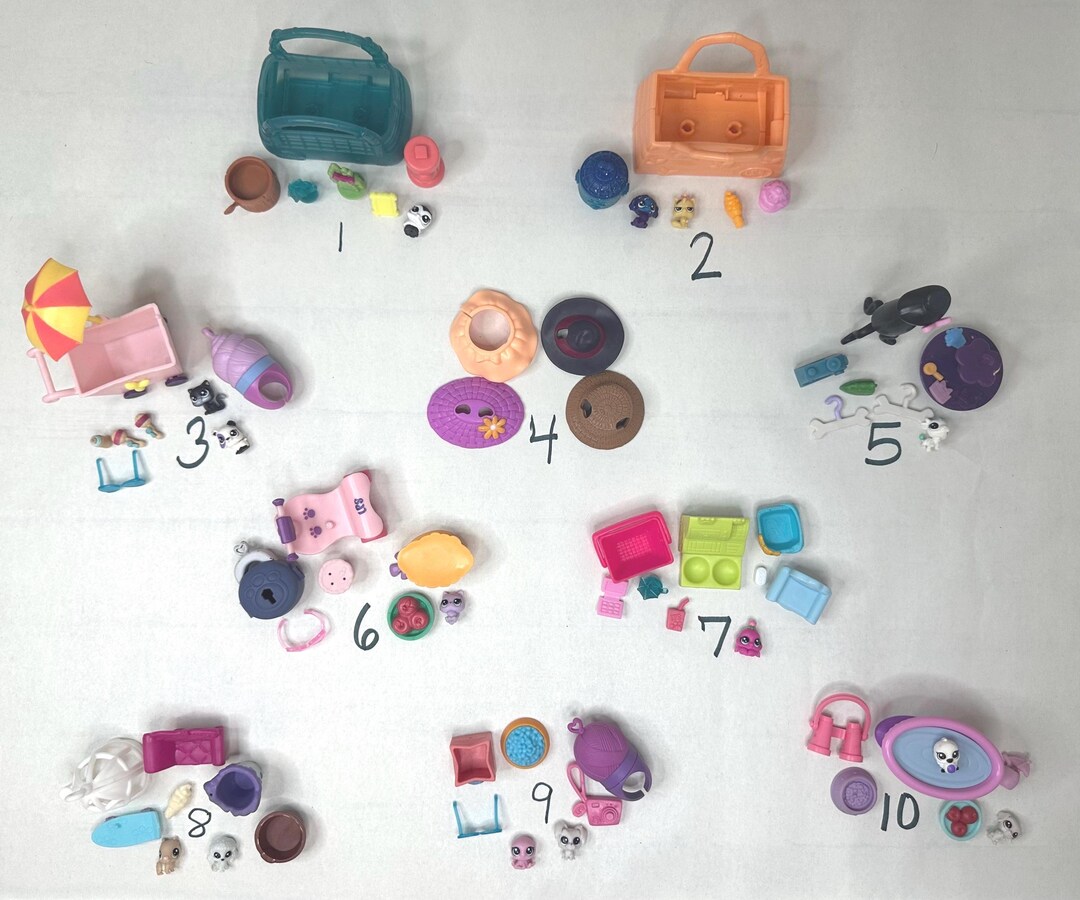 Accessories: Littlest Pet Shop LPS Figurines Animals Colorful Cake ...