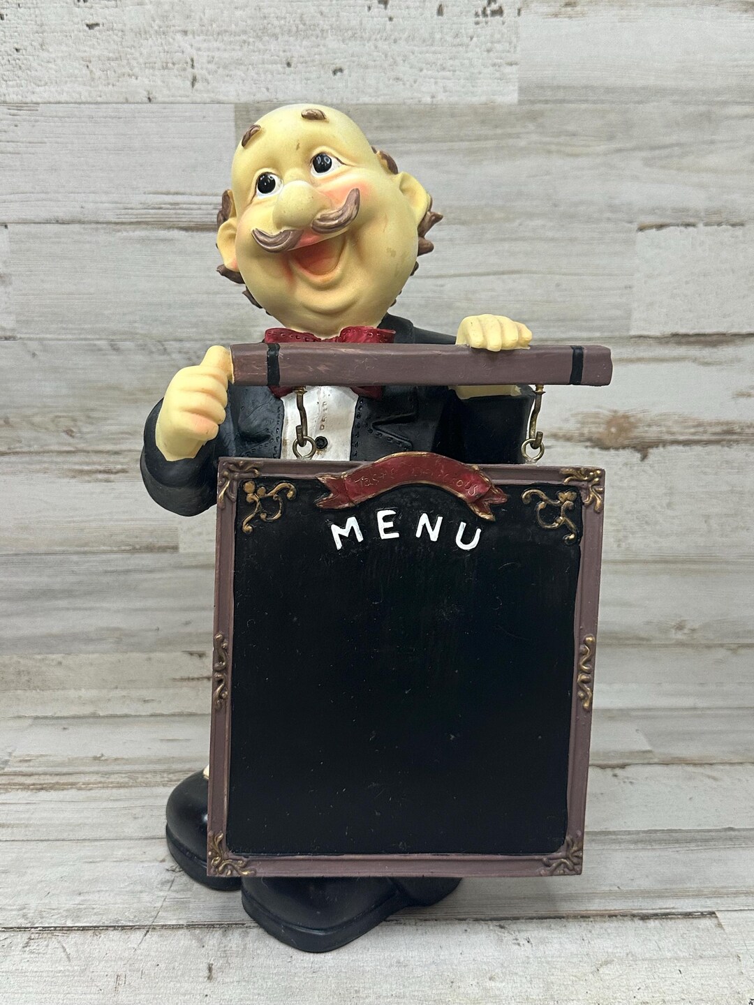 Butler Fat Chef Happy Holding Chalkboard Blackboard Menu Standing ...