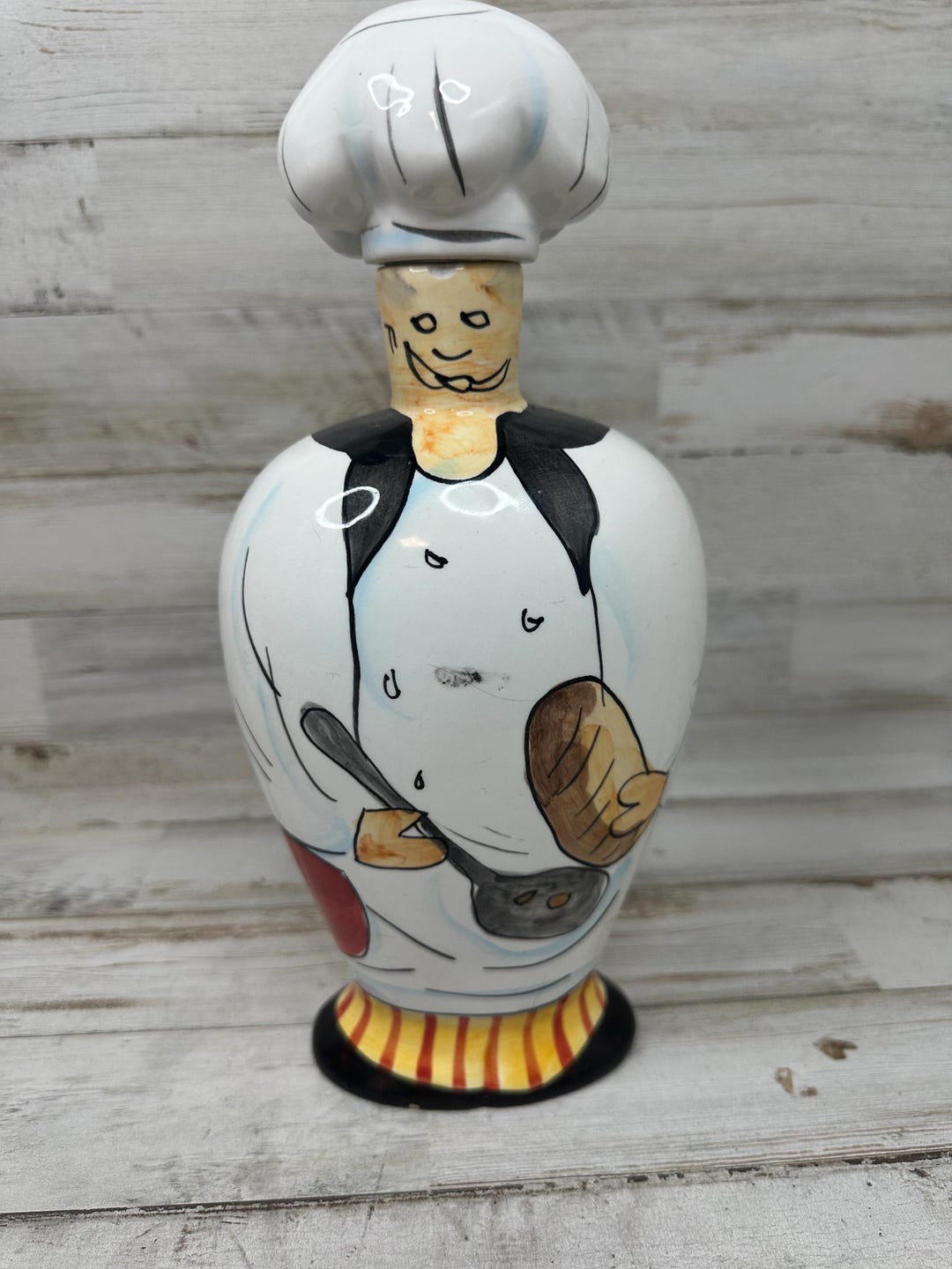 Fat Chef Happy Chef Oil / Vinegar Condiment Bottle Dispenser Chief Hat ...