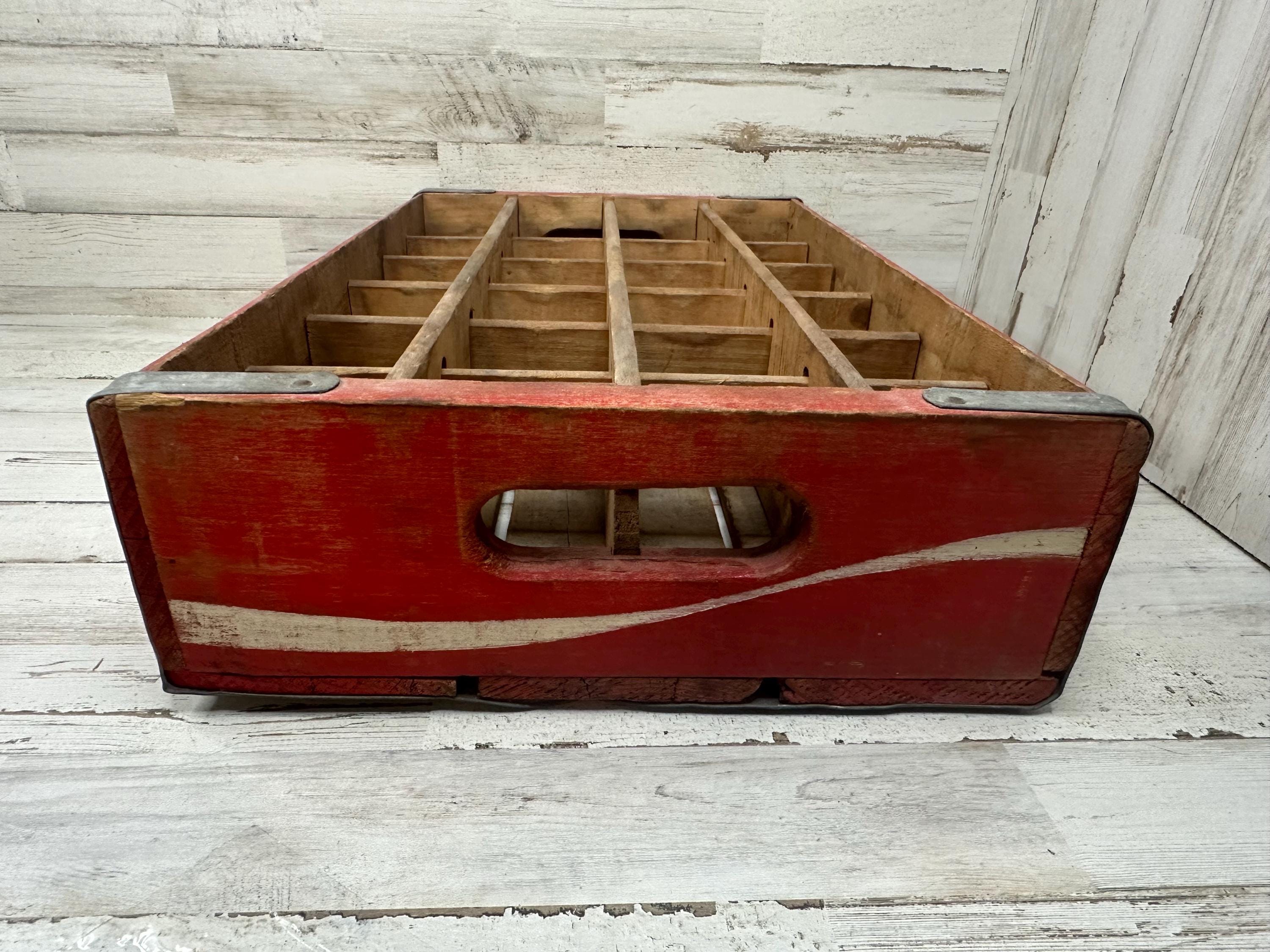 Coca Cola Vintage Wooden Box Crate 24 Bottle Soda Classic Red and White ...