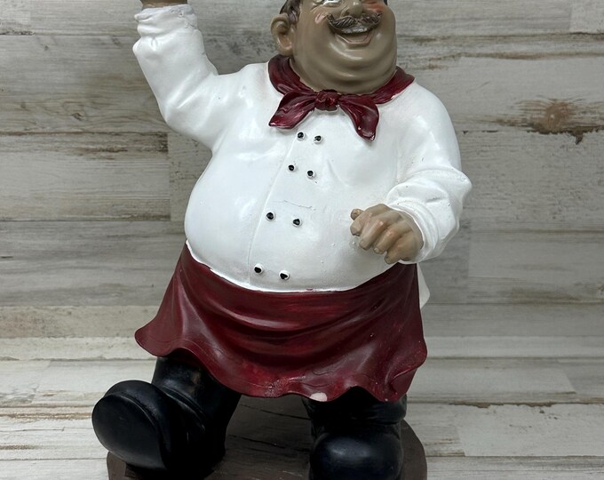 Fat / Happy Chef Cooking Carrying Tray Red Apron Chef Hat Base 11" X 8 ...