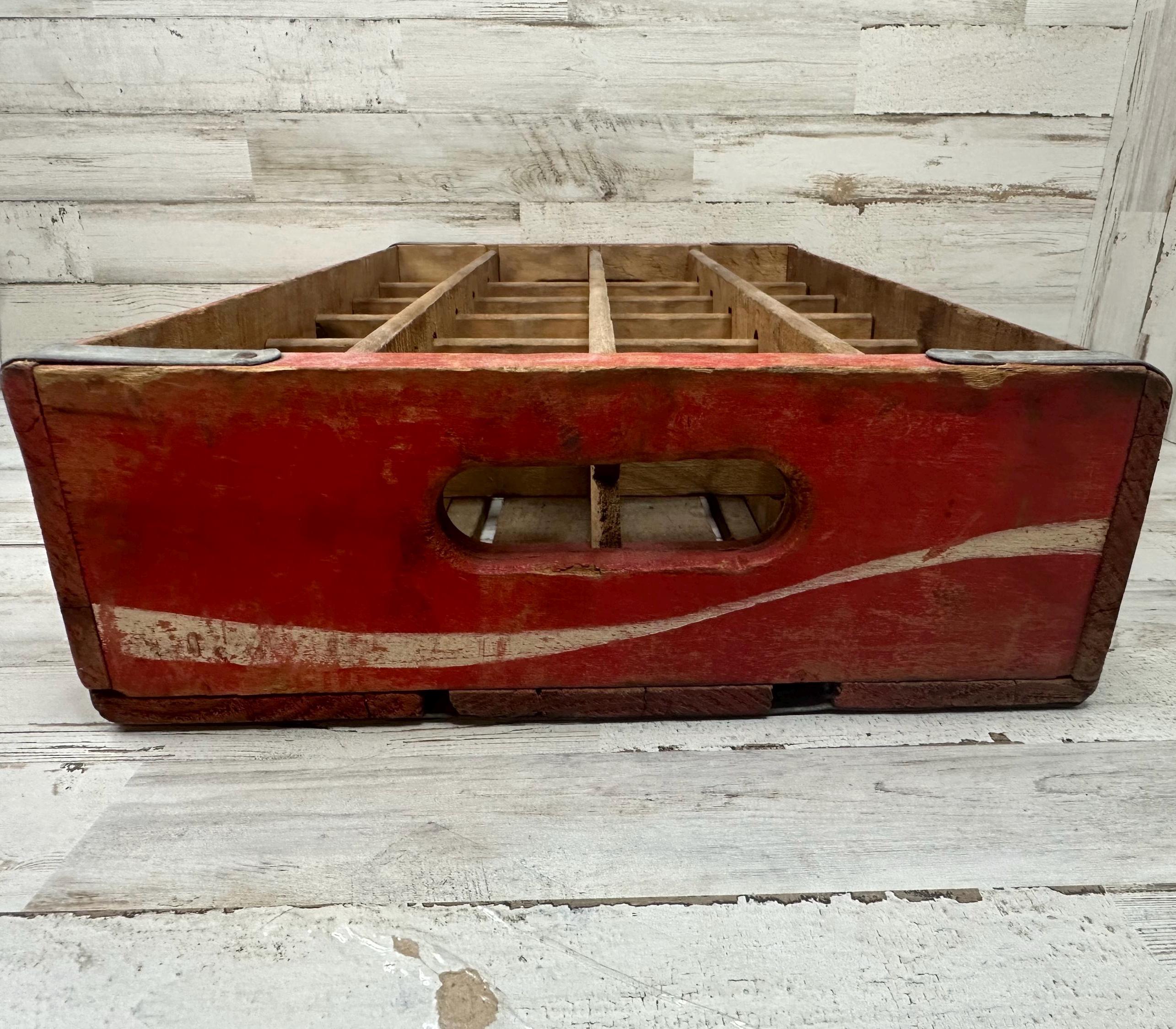 Coca Cola Vintage Wooden Box Crate 24 Bottle Soda Classic Red and White ...