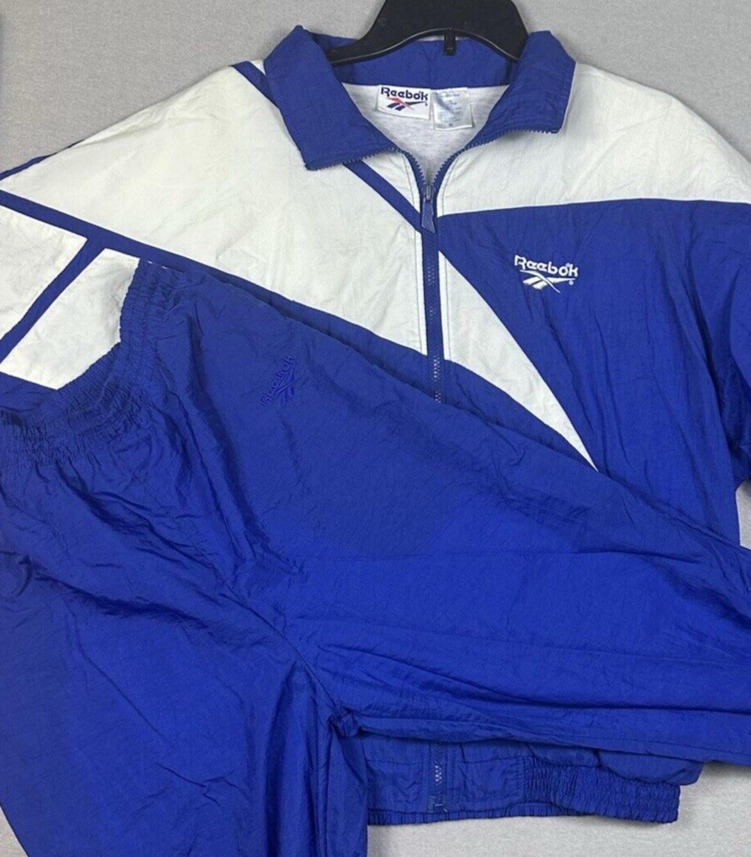 Vintage Reebok Tracksuit Blue and White Medium 80s Retro Workout Gear ...