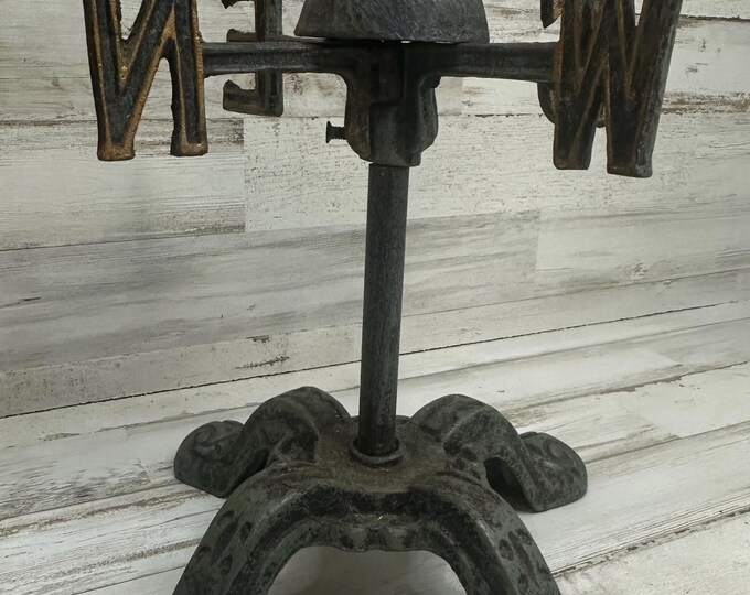 Cast Iron Weathervane 10" Tall 7" Wide Barn Farm House Display Patina ...