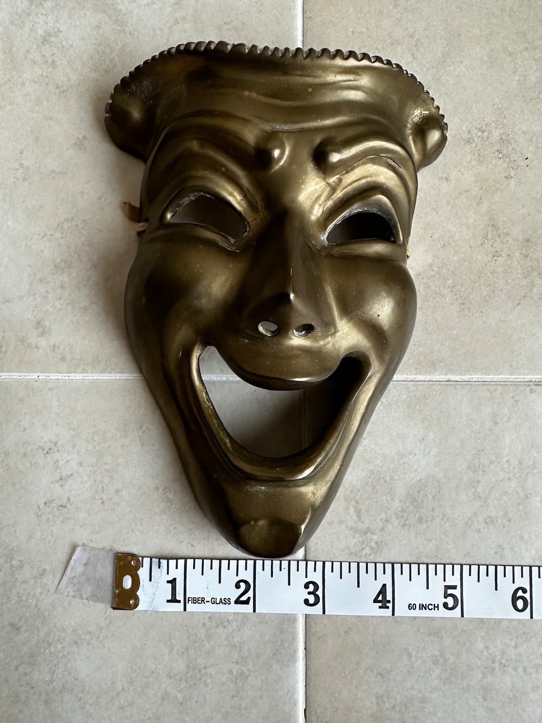 Beautiful Brass Mask Wall Decor Smiling Masquerade Patina Made in India ...