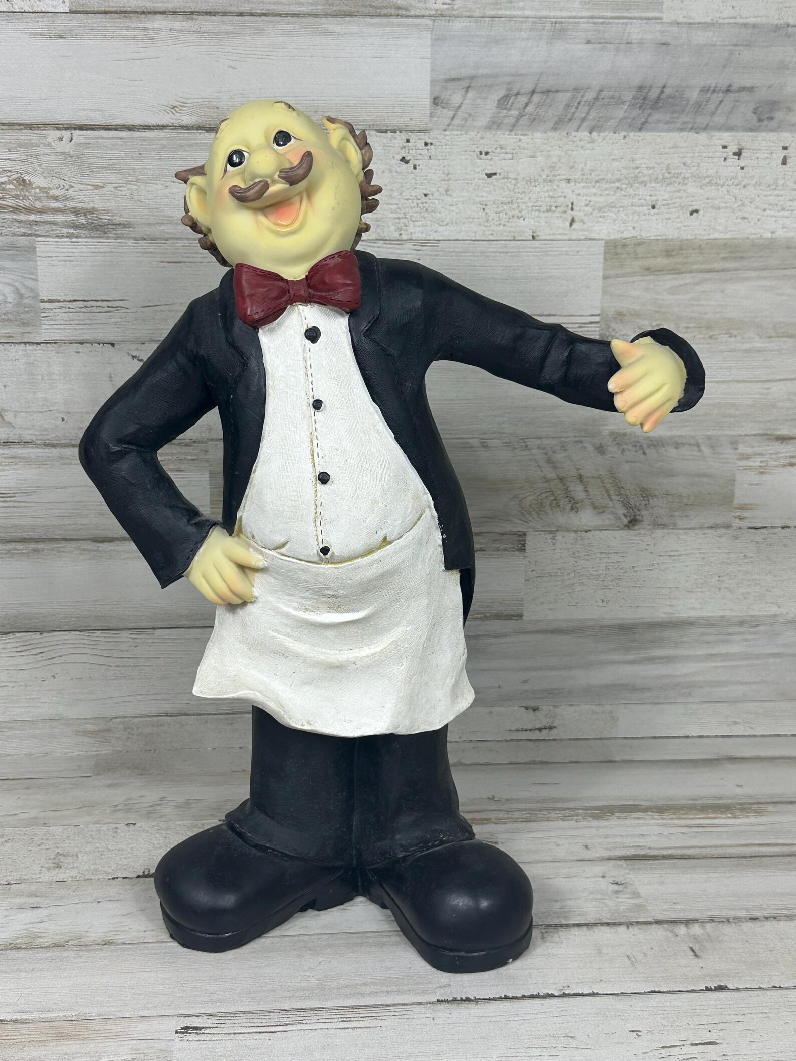 Vintage Waiter Butler Server Statue Figurine Utensil Holder Black Suit ...