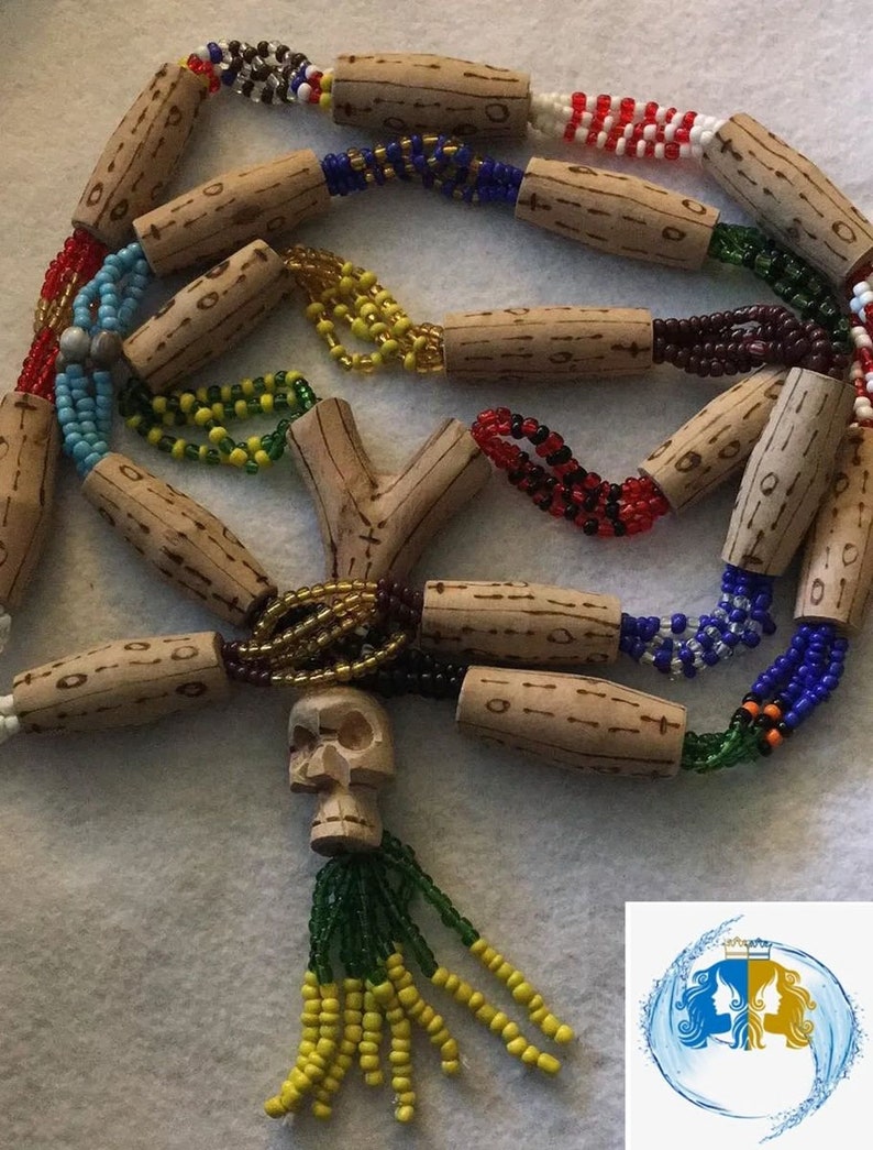 Ogbeyono Ogbe Yono Haya Obellon Long Necklace With Signs/collar De ...