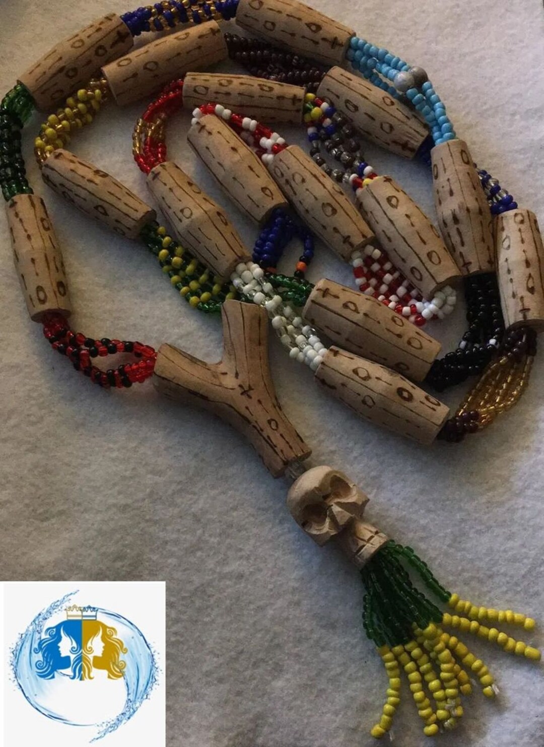 Ogbeyono Ogbe Yono Haya Obellon Long Necklace With Signs/collar De ...