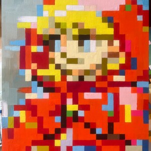Red Riding Hood original Painting A4 Size Retro Gaming Inspired Acrylic ...