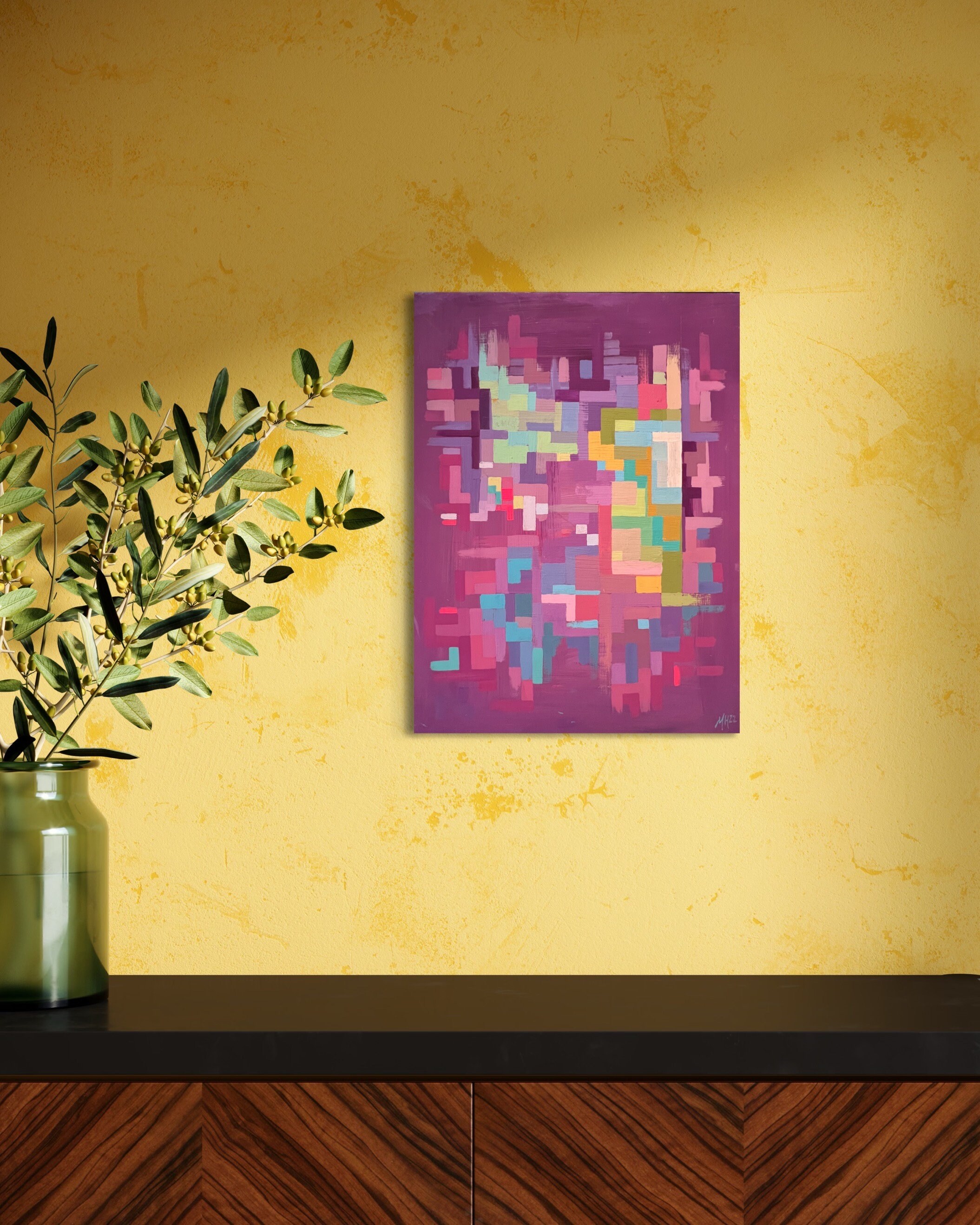 H - (original Acrylic Painting) - Retro / Gaming / Pixel / Pixels ...