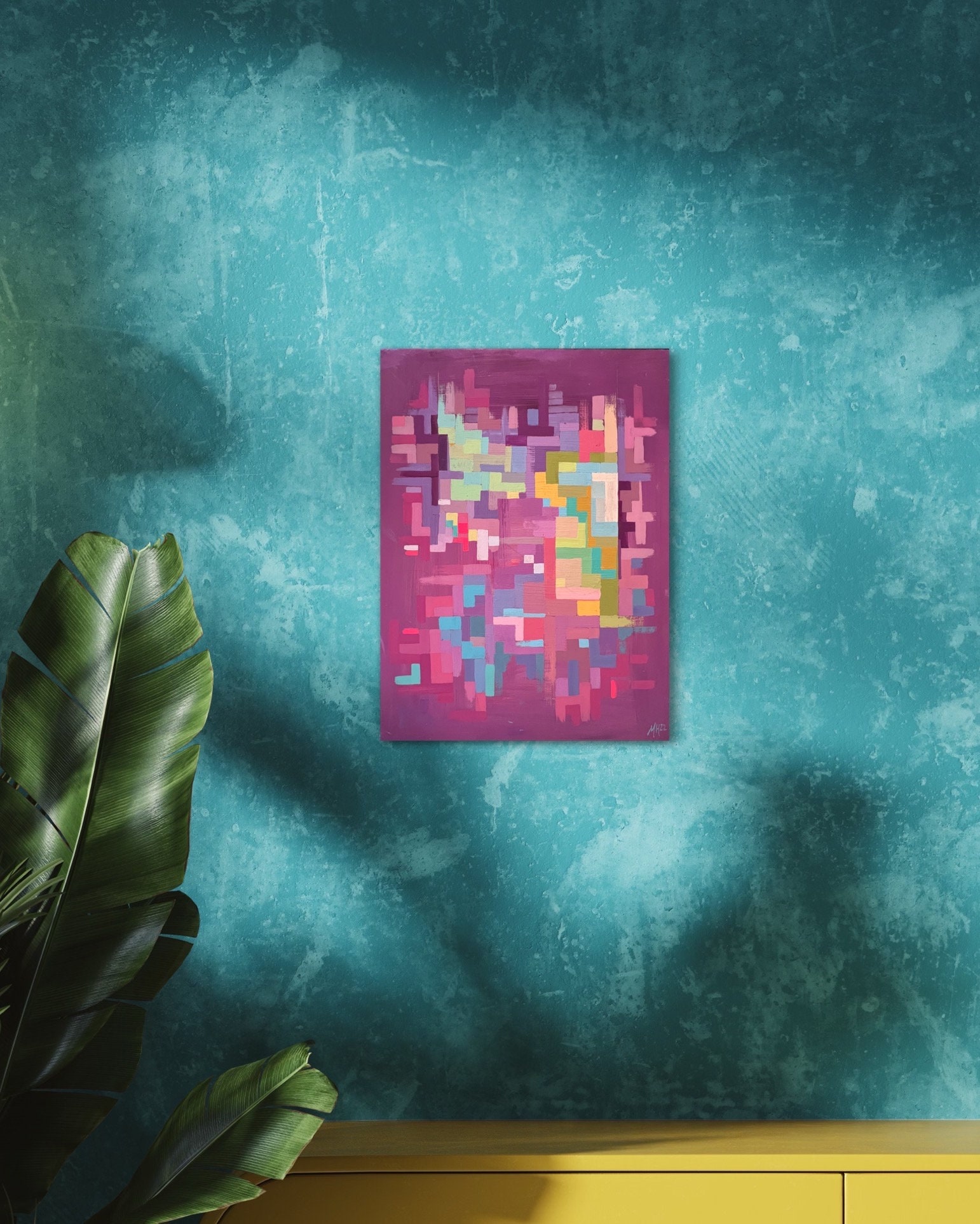 H - (original Acrylic Painting) - Retro / Gaming / Pixel / Pixels ...