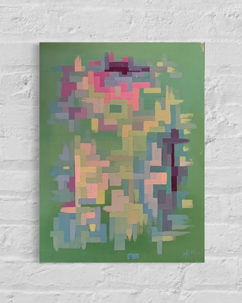 J - (original Acrylic Painting) - Retro / Gaming / Pixel / Pixels ...