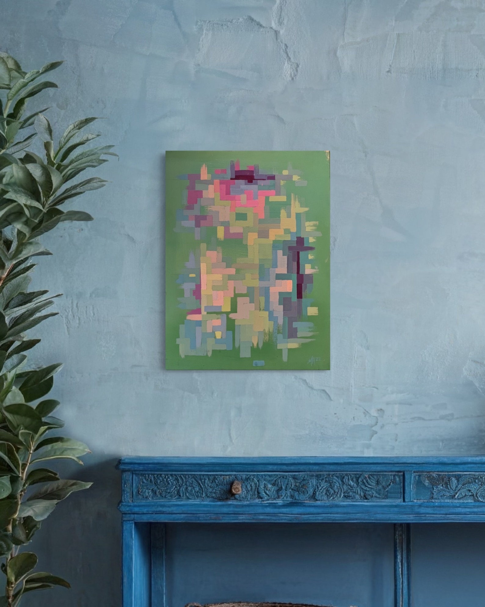 J - (original Acrylic Painting) - Retro / Gaming / Pixel / Pixels ...