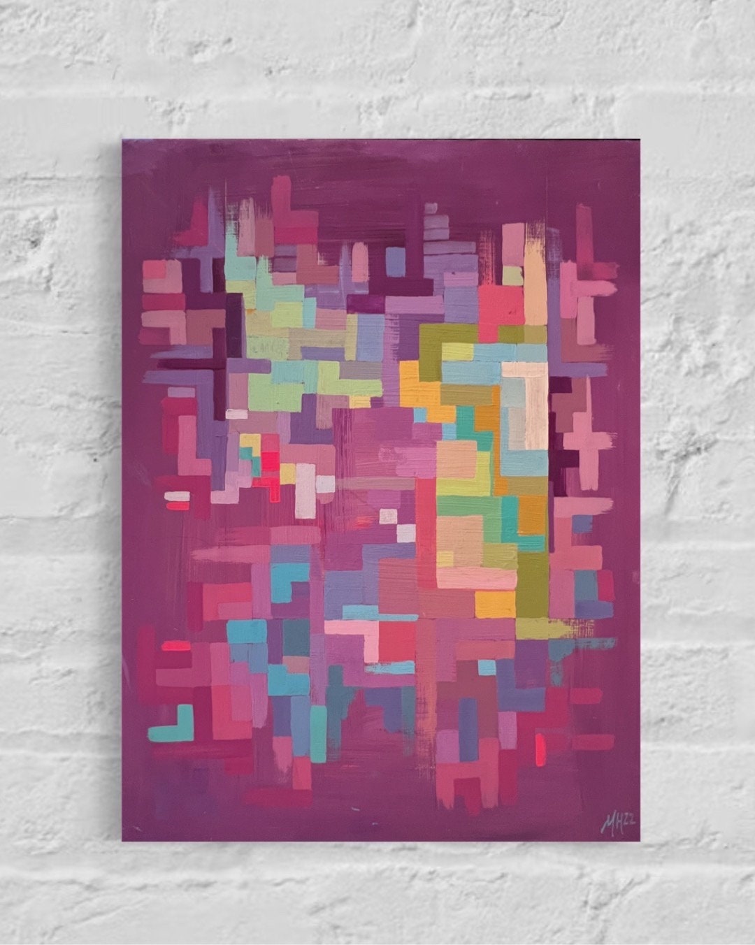 H - (original Acrylic Painting) - Retro / Gaming / Pixel / Pixels ...