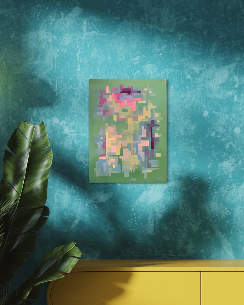 J - (original Acrylic Painting) - Retro / Gaming / Pixel / Pixels ...