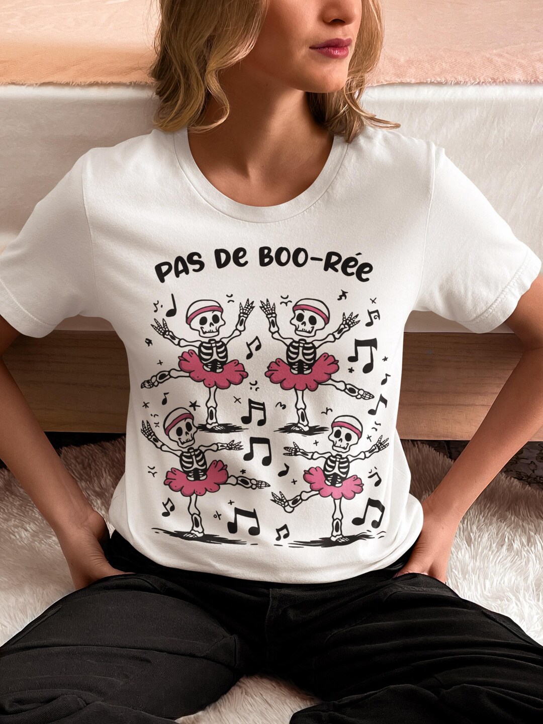 Skeleton Pas De Boo-rée Ballet Dancer Spooky Halloween T-shirt, Pas De ...